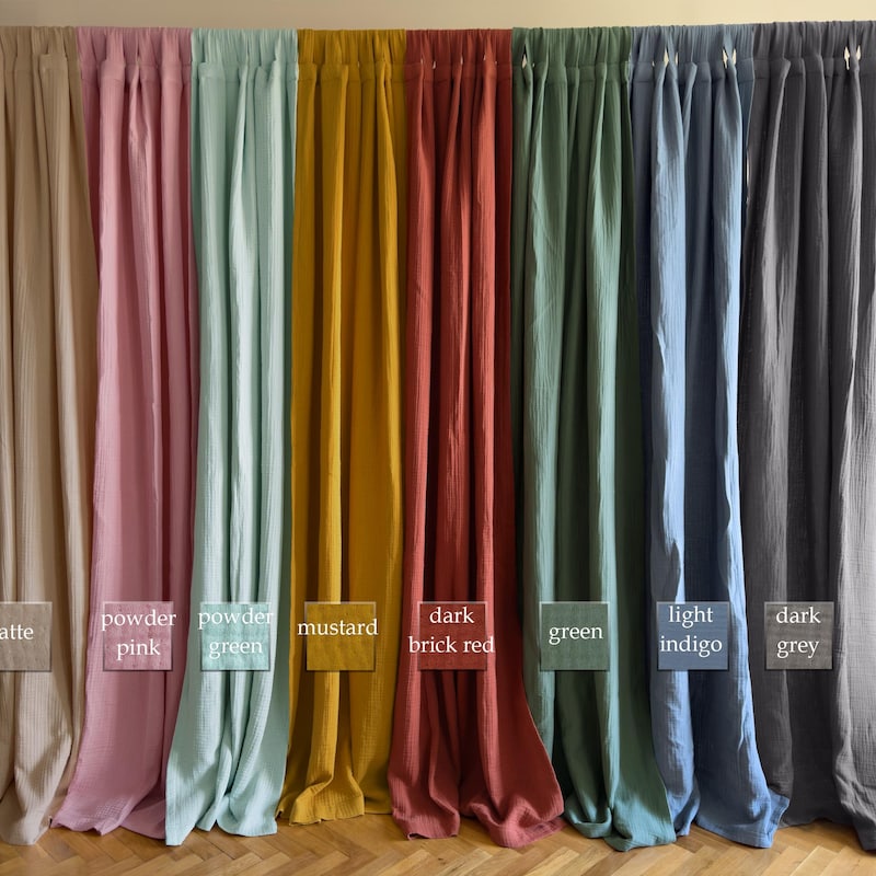 Muslin Curtains - Etsy UK