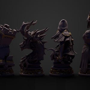 Fantasy Elf Chess Set STL File for 3D Printing (digital Download) - Etsy