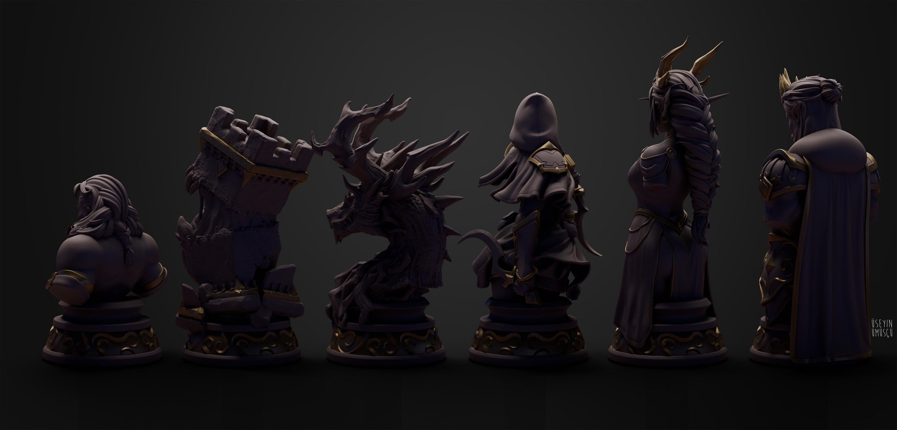 Fantasy Elf Chess Set STL File for 3D Printing (digital Download) - Etsy