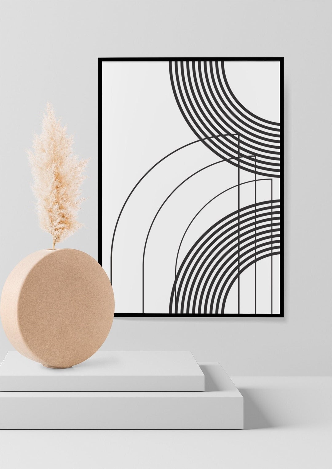 Black & White Abstract Art Digital Print - Etsy