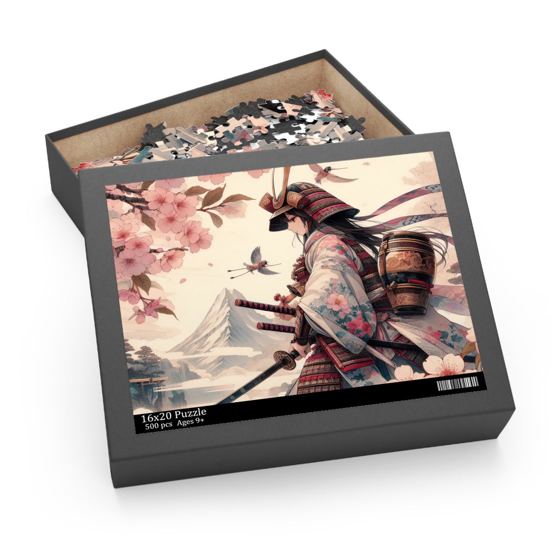 Jigsaw Puzzles Japanese Sakura and Samurai Girl(120, 252, 500-piece) - Etsy