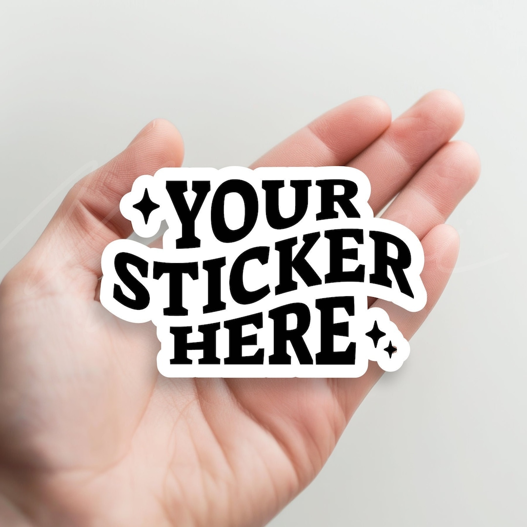 Sticker Mockup Hand, Hand Holding Sticker Mock Up, Small Product Mockup ...