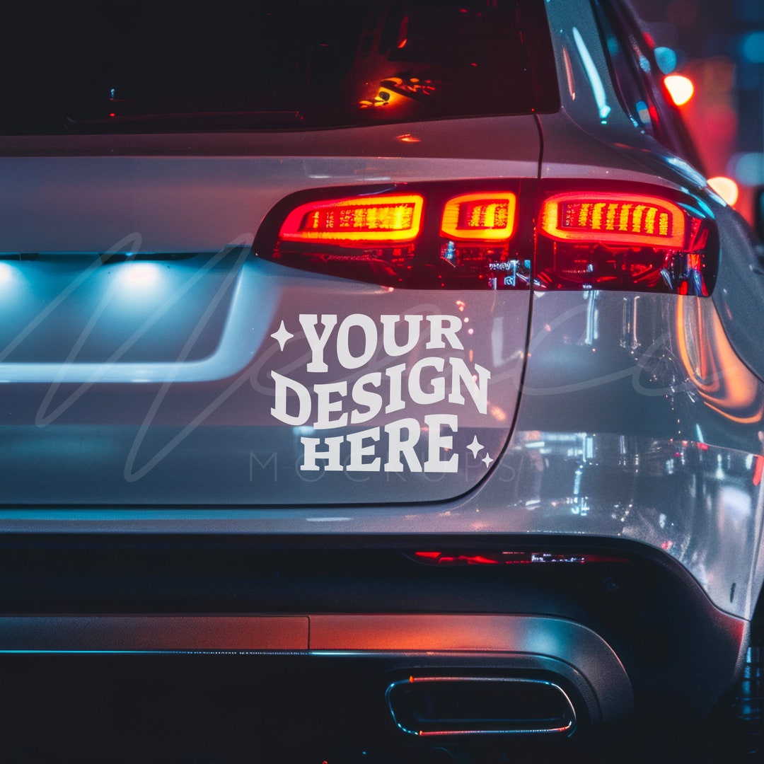 Car Bumper Mockup, Car Sticker Mock-up, Rear View Mocks, Car Decal ...