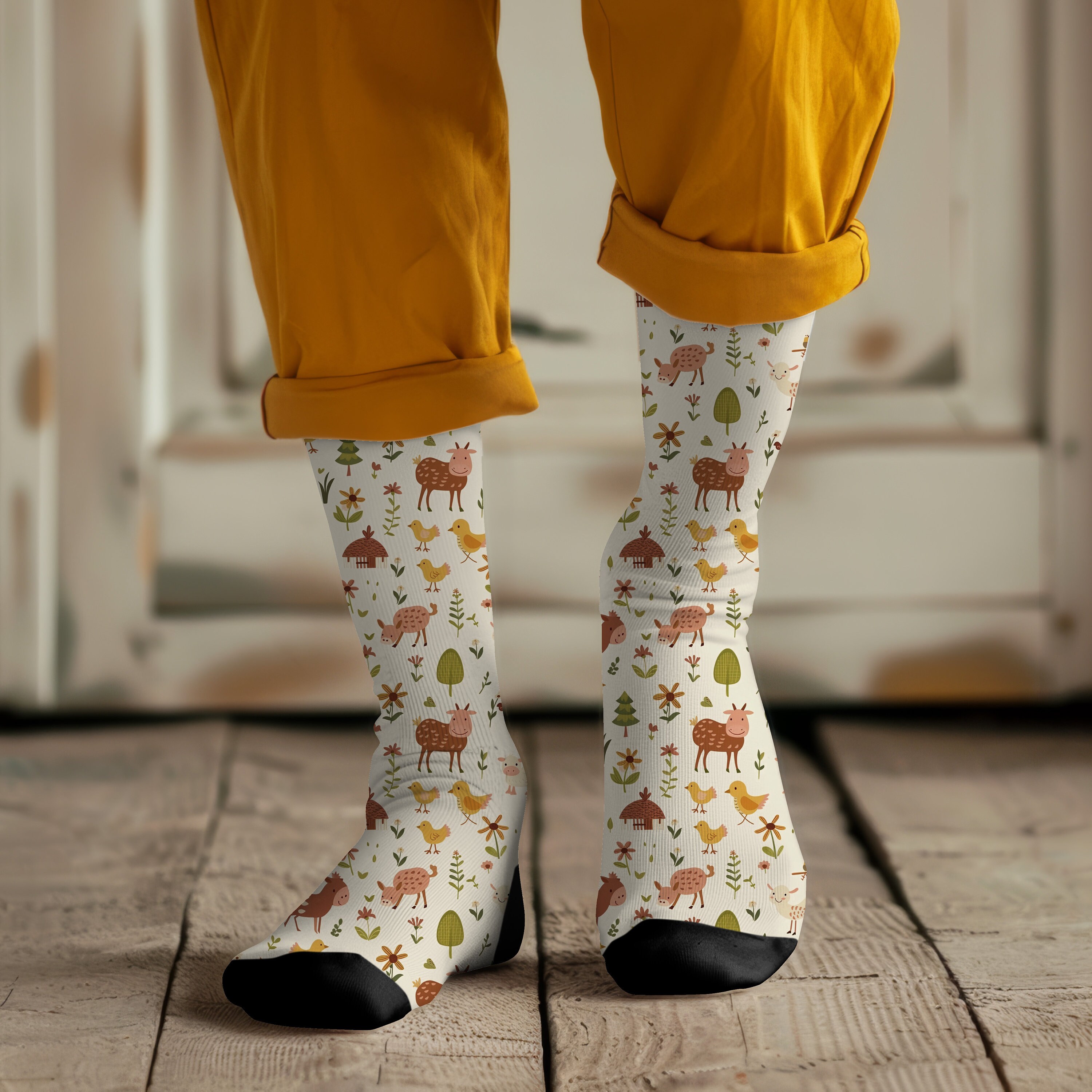 All-over Print Socks Mockup, PSD Smart Object, Canva Drag and Drop ...