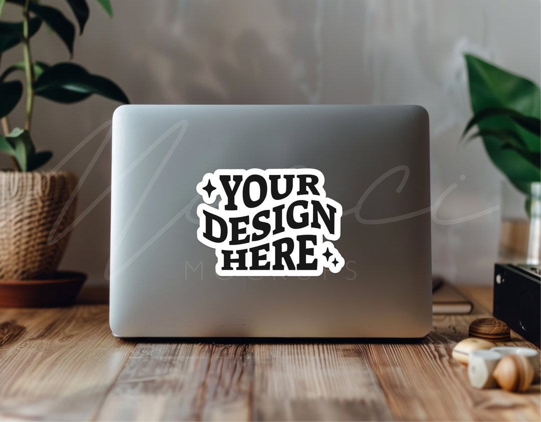 Laptop Sticker Mockup, Lifestyle Sticker Mock Up, Computer Decal ...