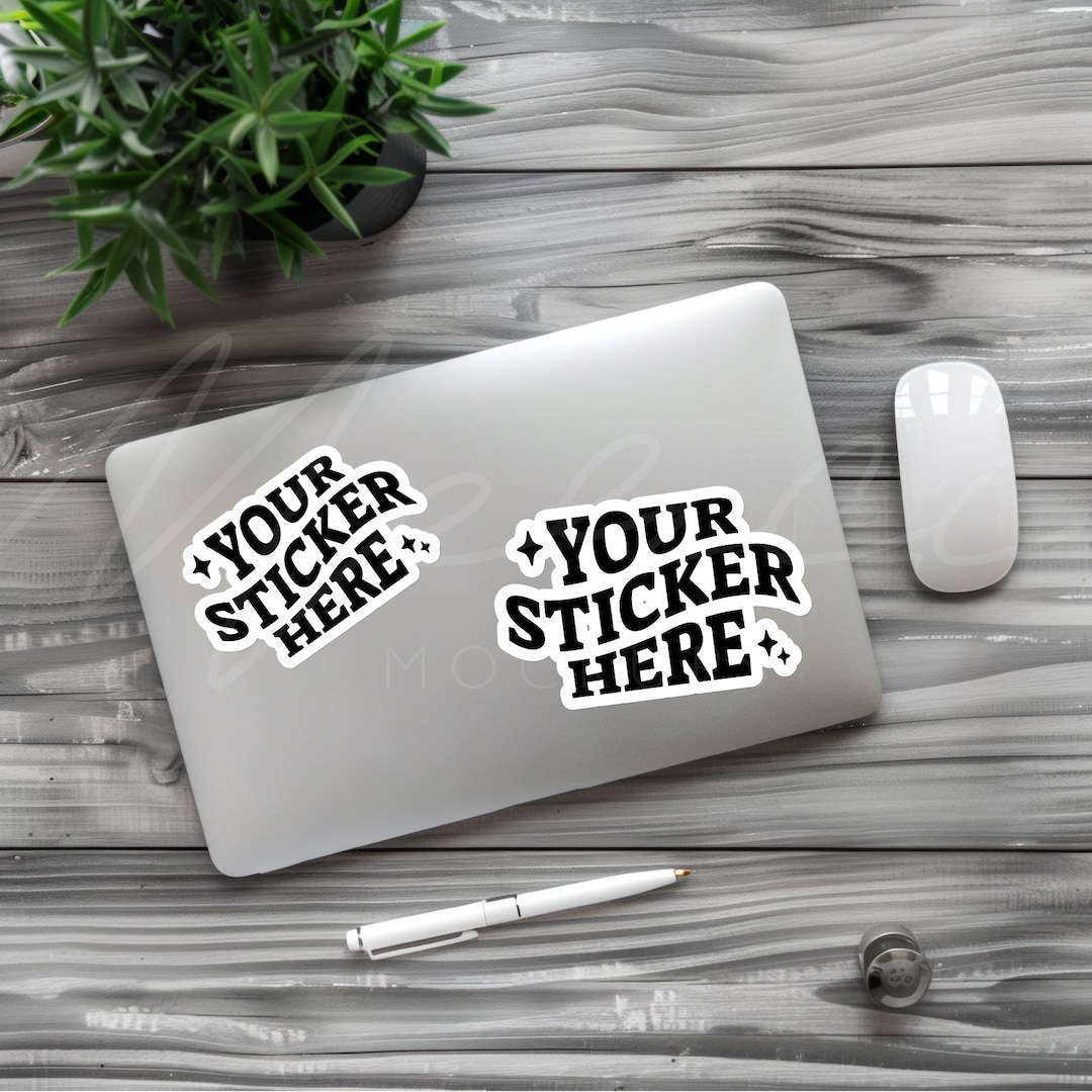 Laptop Sticker Mockup, Lifestyle Sticker Mock Up, Computer Decal ...