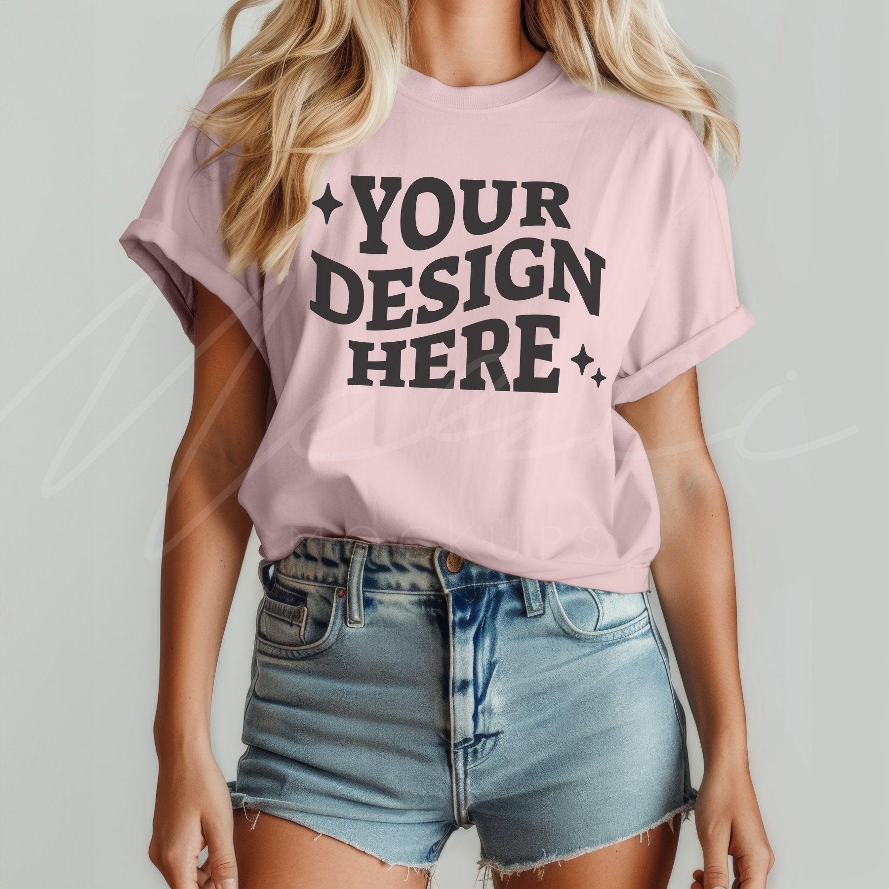Soft Pink T-shirt Mockup, Front and Back, Bella Canvas 3001 Soft Pink ...
