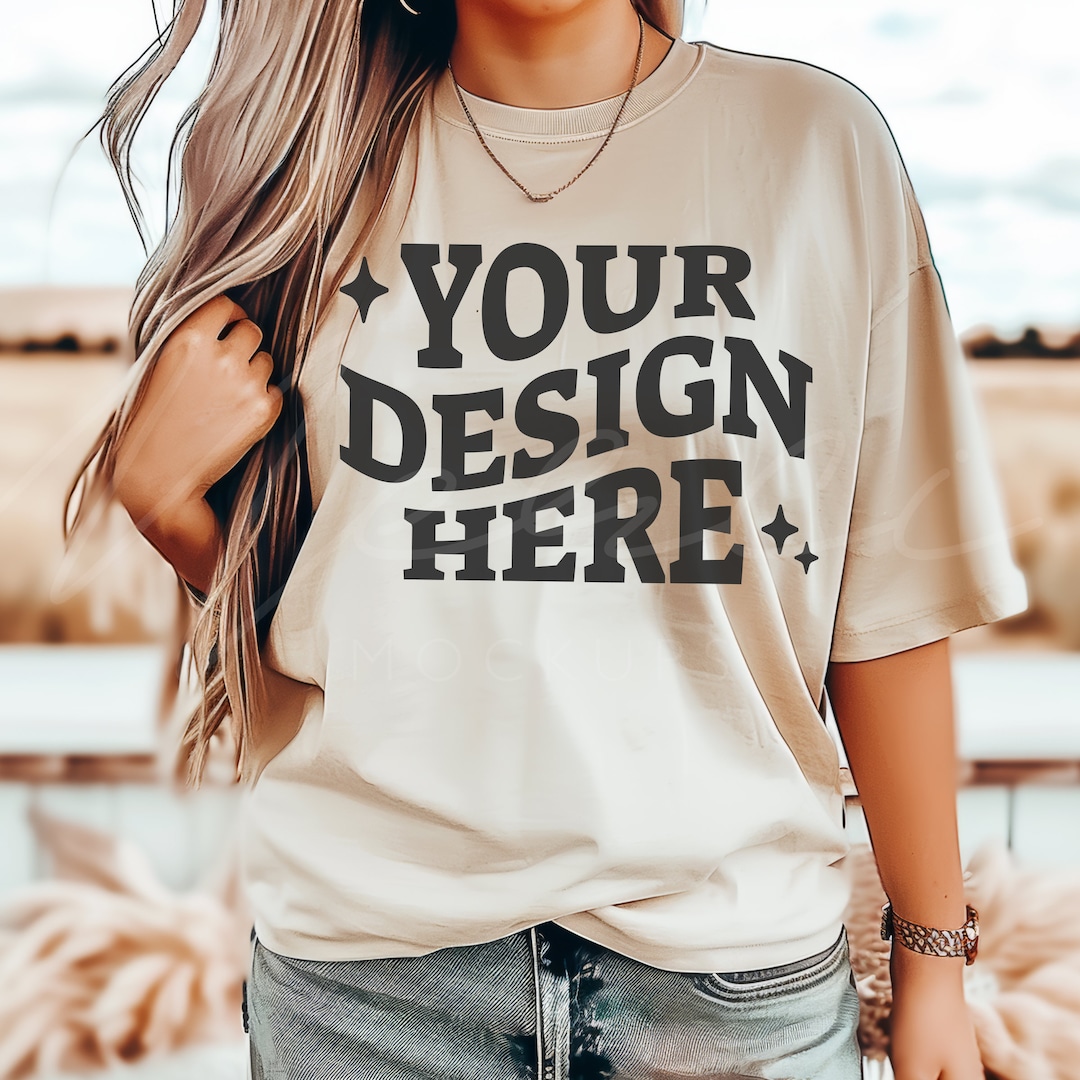 Bella Canvas 3001 Sand Color T-shirt Mockup, Heavy Cotton Sand Tee ...
