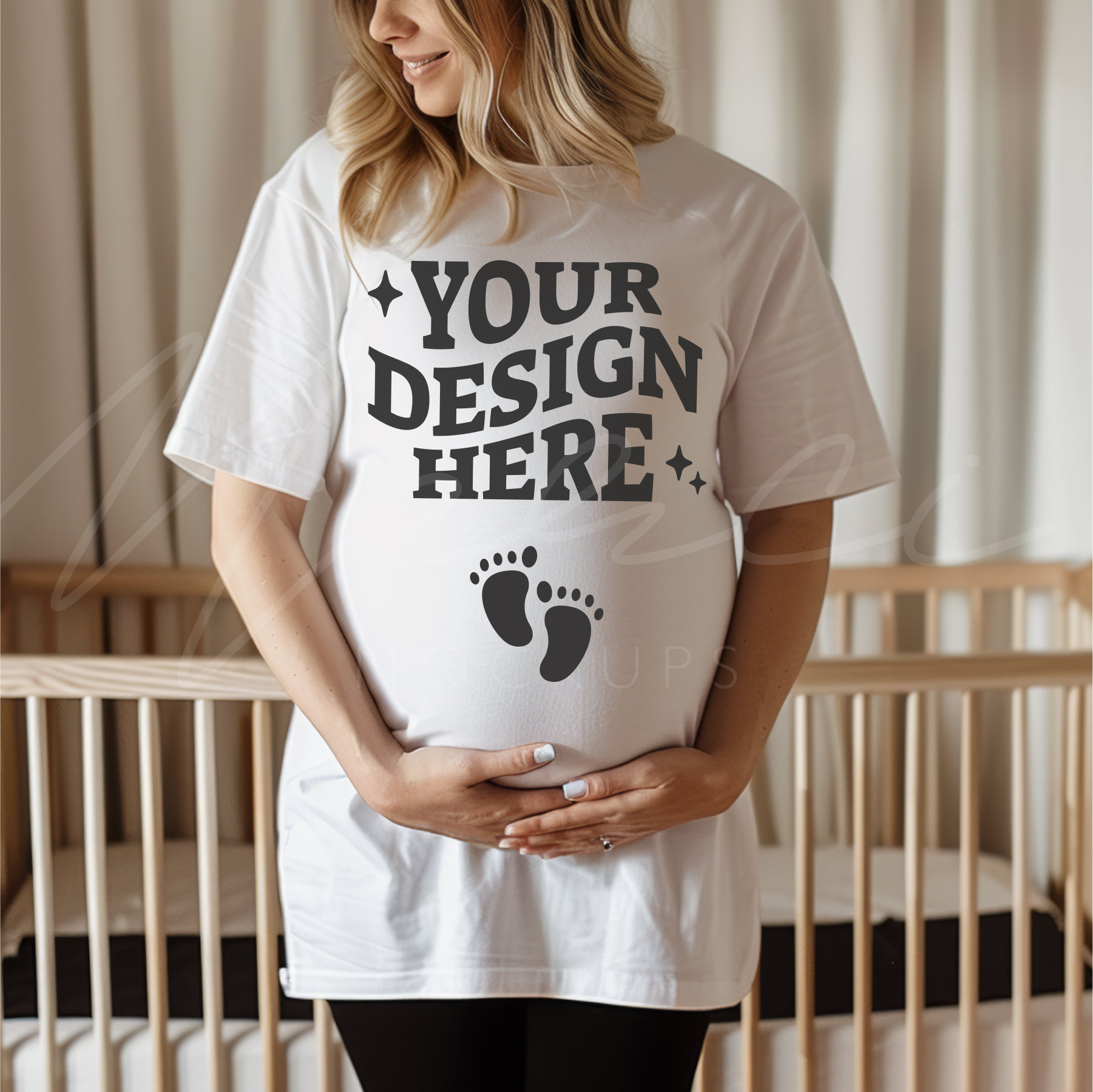 White T-shirt Mock Up, Maternity Cloth Mockup, Pregnancy Mockup, Gildan ...
