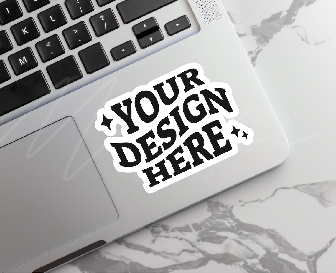 Laptop Sticker Mockup, Lifestyle Sticker Mock Up, Keypad Decal Mockups ...