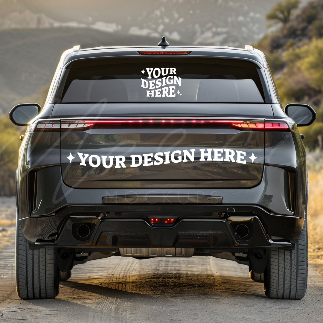 Car Bumper Mockup, Car Sticker Mock-up, Rear View Mocks, Car Decal ...