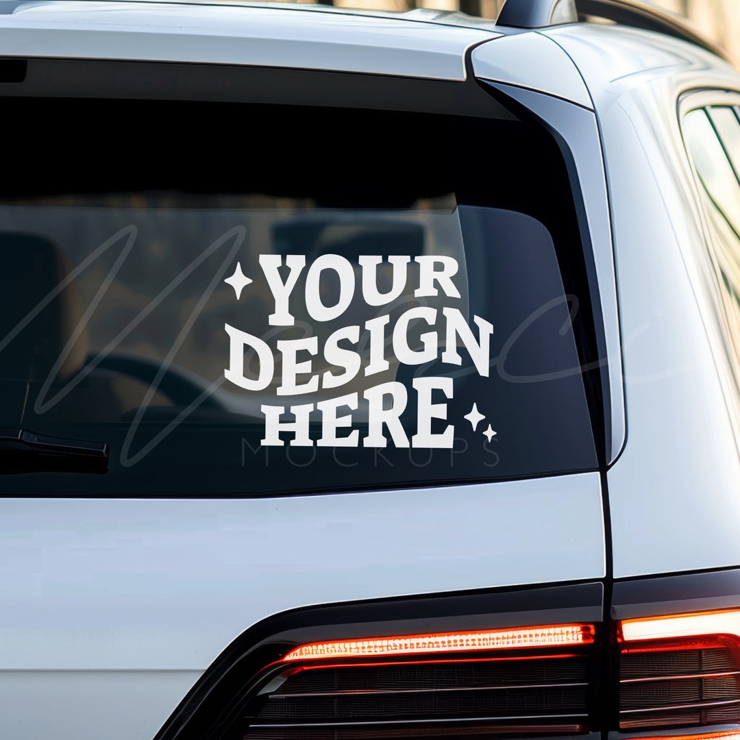 Car Window Mockup, Car Sticker Mock-up, Rear Window Mocks, Car Decal ...