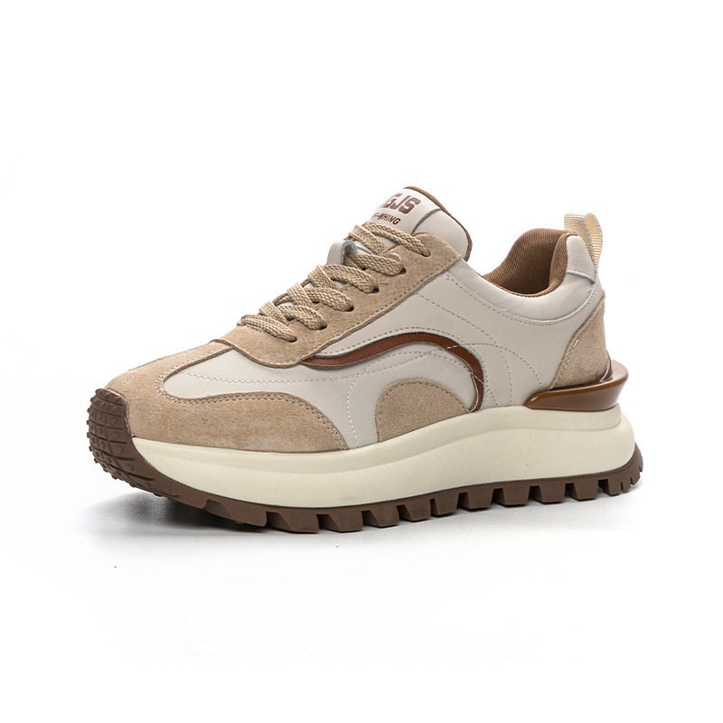 Womens Leather Platform Shoes Casual Sports Shoes Comfortable Leather ...