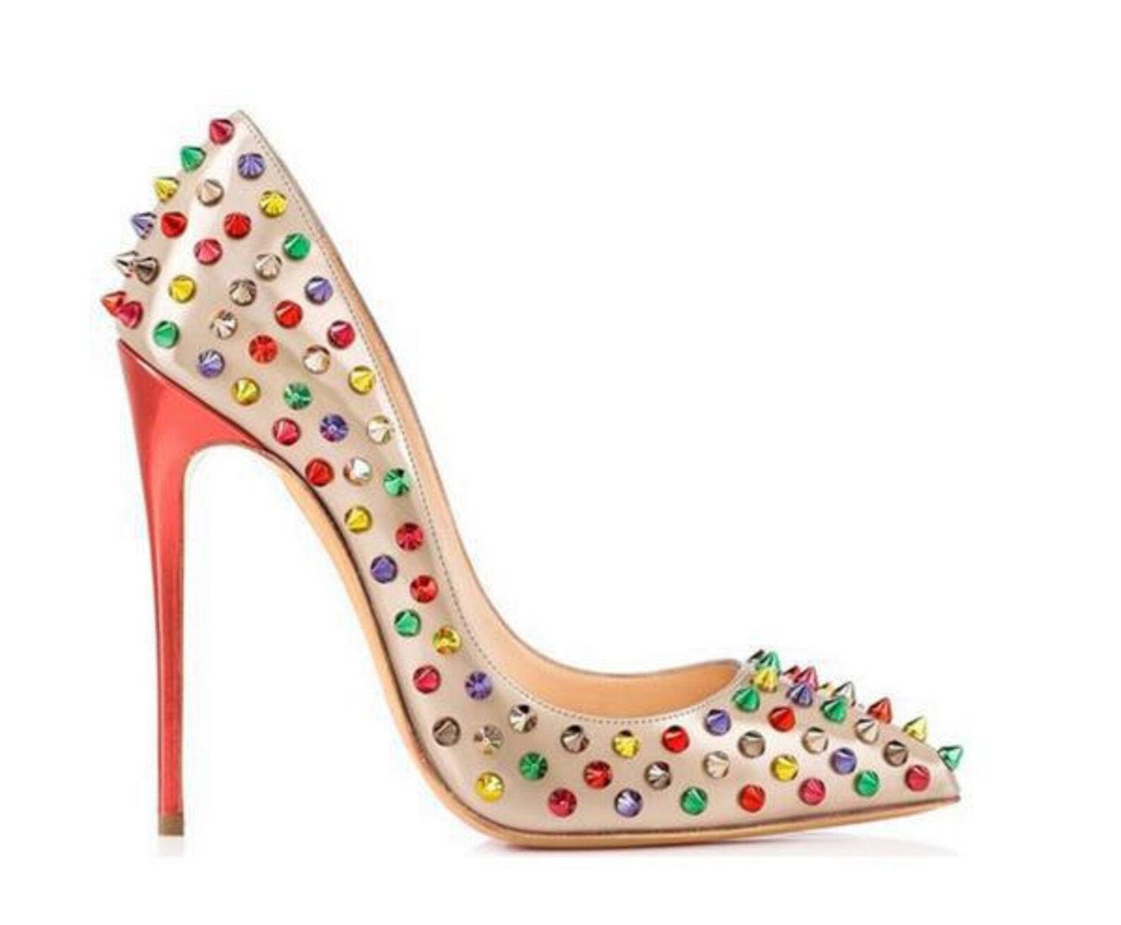 Womens Colorful Heels Stylish High Heels High Quality Rivet Shoes ...