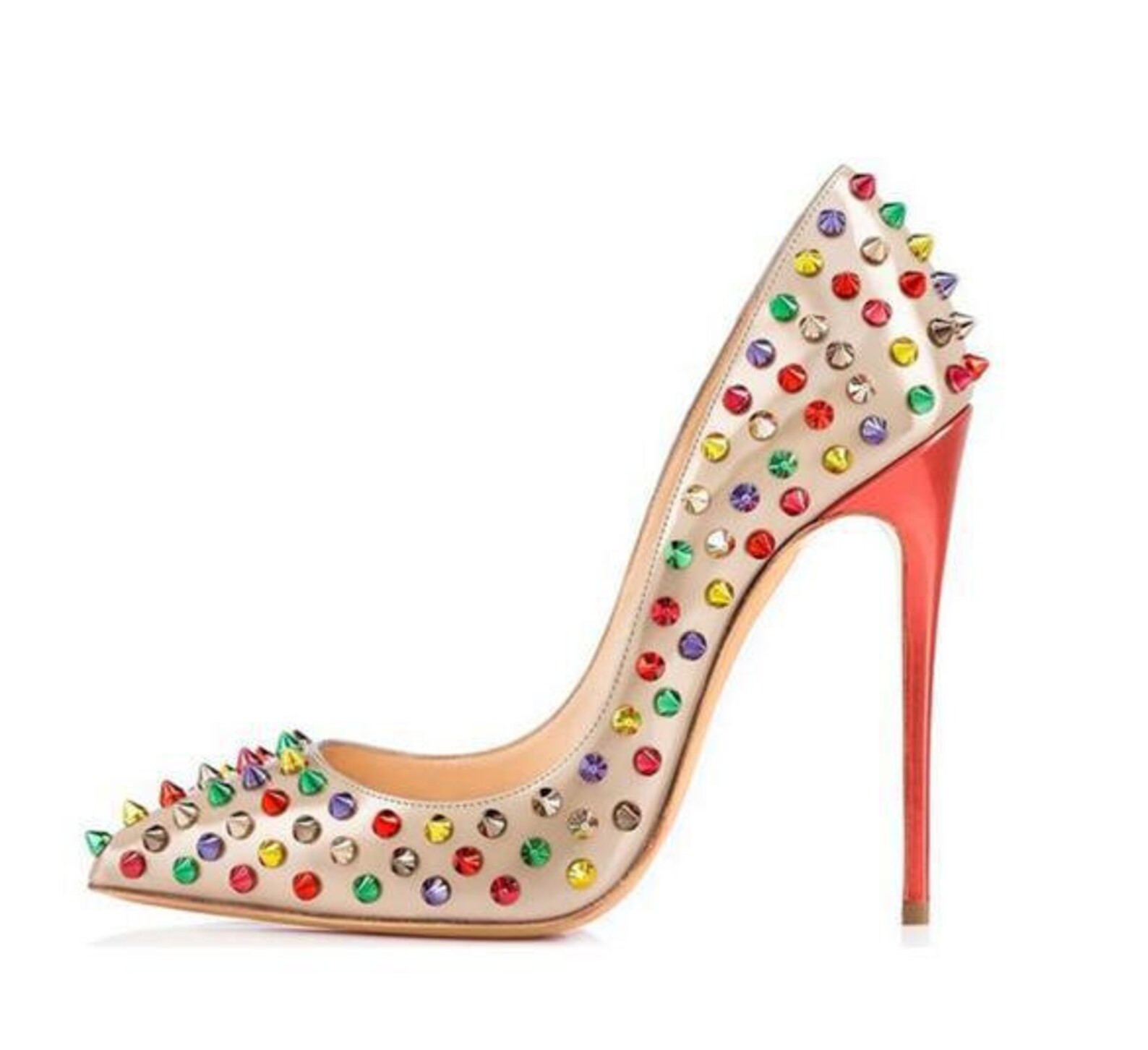 Womens Colorful Heels Stylish High Heels High Quality Rivet Shoes ...