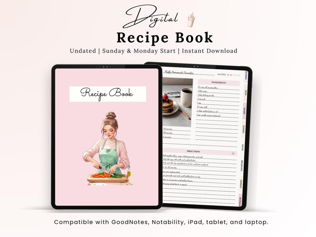Digital Recipe Book - Digital Meal Planner - Shopping List - Recipe ...
