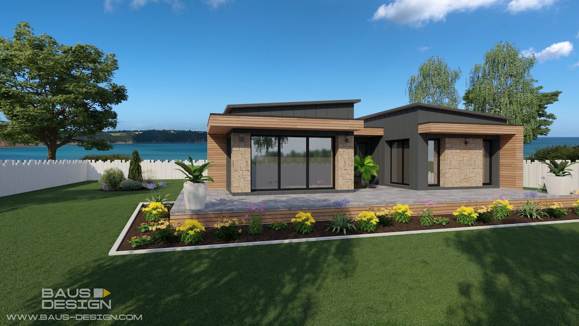 Atypical Single Storey House of 70m2, 2 Bedrooms, Combining Zinc, Wood ...