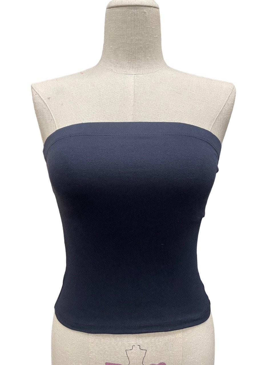 Tube Top / Strapless Tube Top / Medium Length Bandeau Bra Top / Fitted ...
