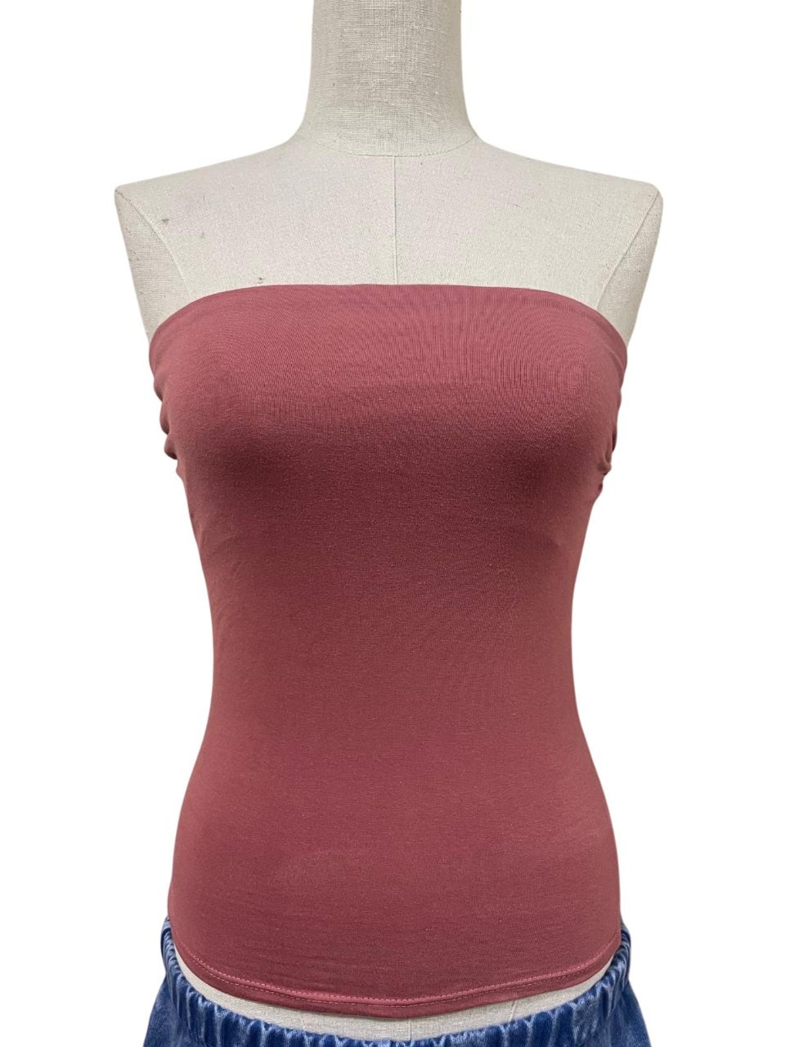 Tube Top / Strapless Tube Top / Long Length Bandeau Bra Top / Fitted ...