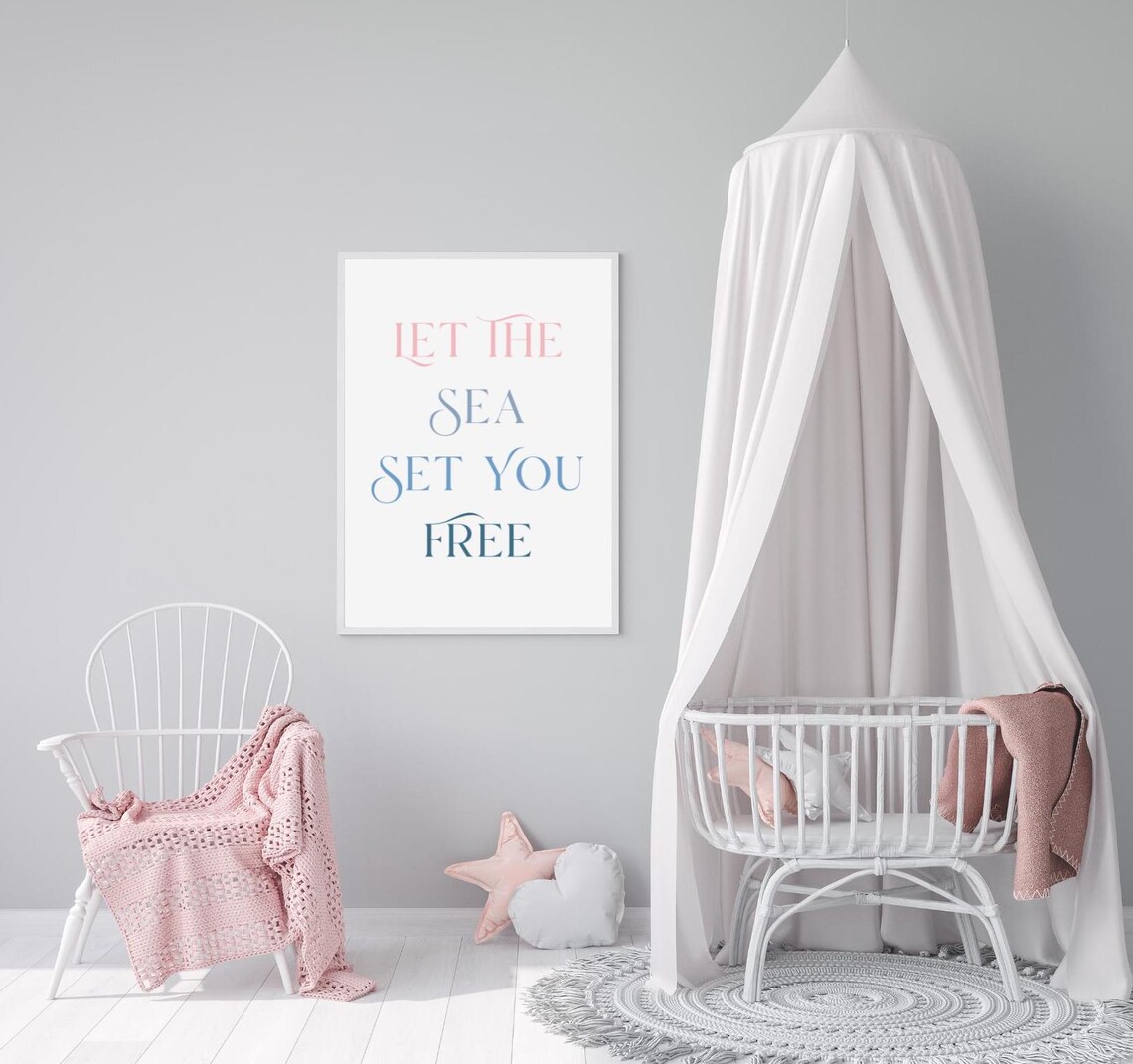 Let the Sea Set You Free Nautical Wall Art Ocean Nursery Prints Light ...