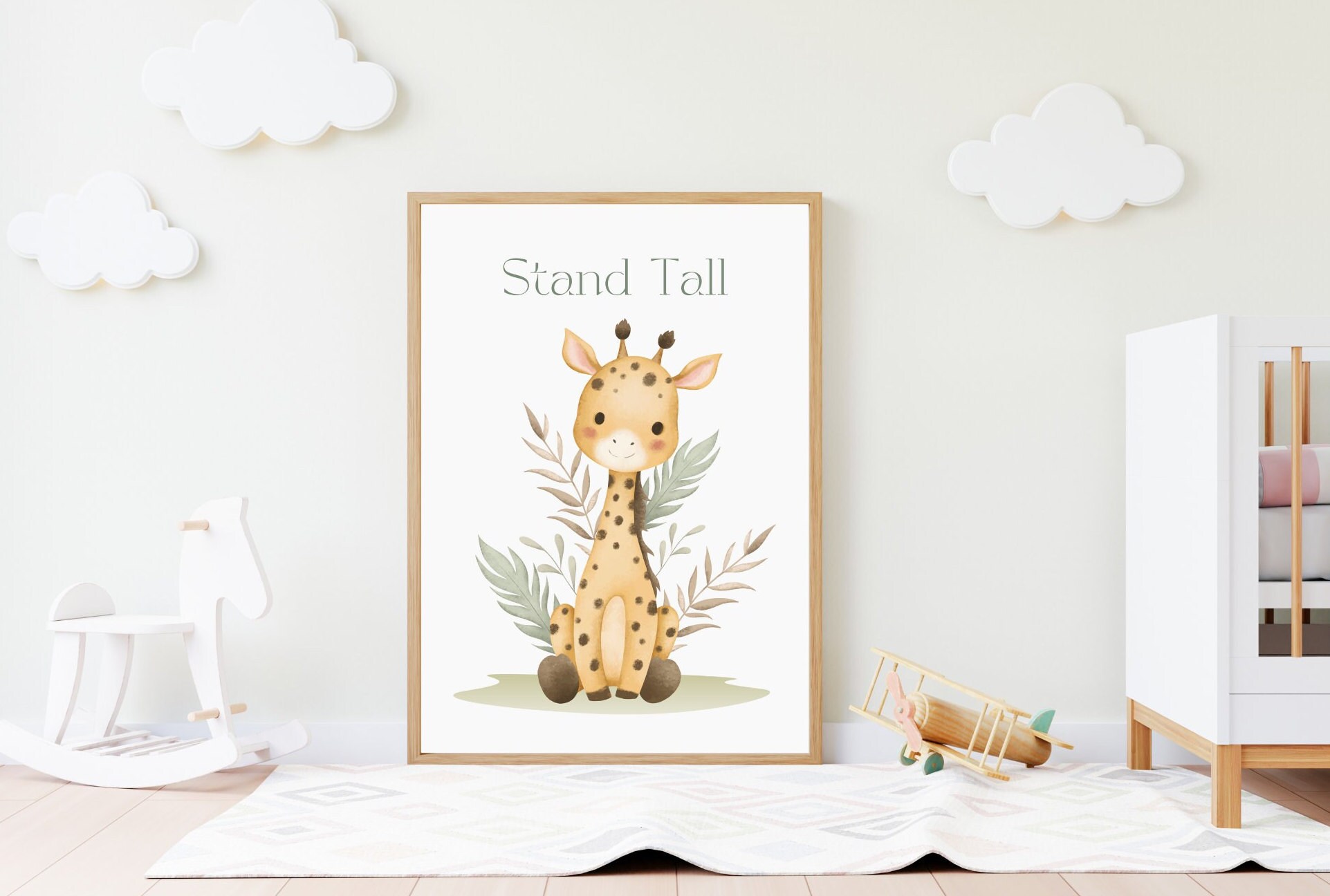 Giraffe Stand Tall Wall Art | Safari Nursery Decor | Words of ...