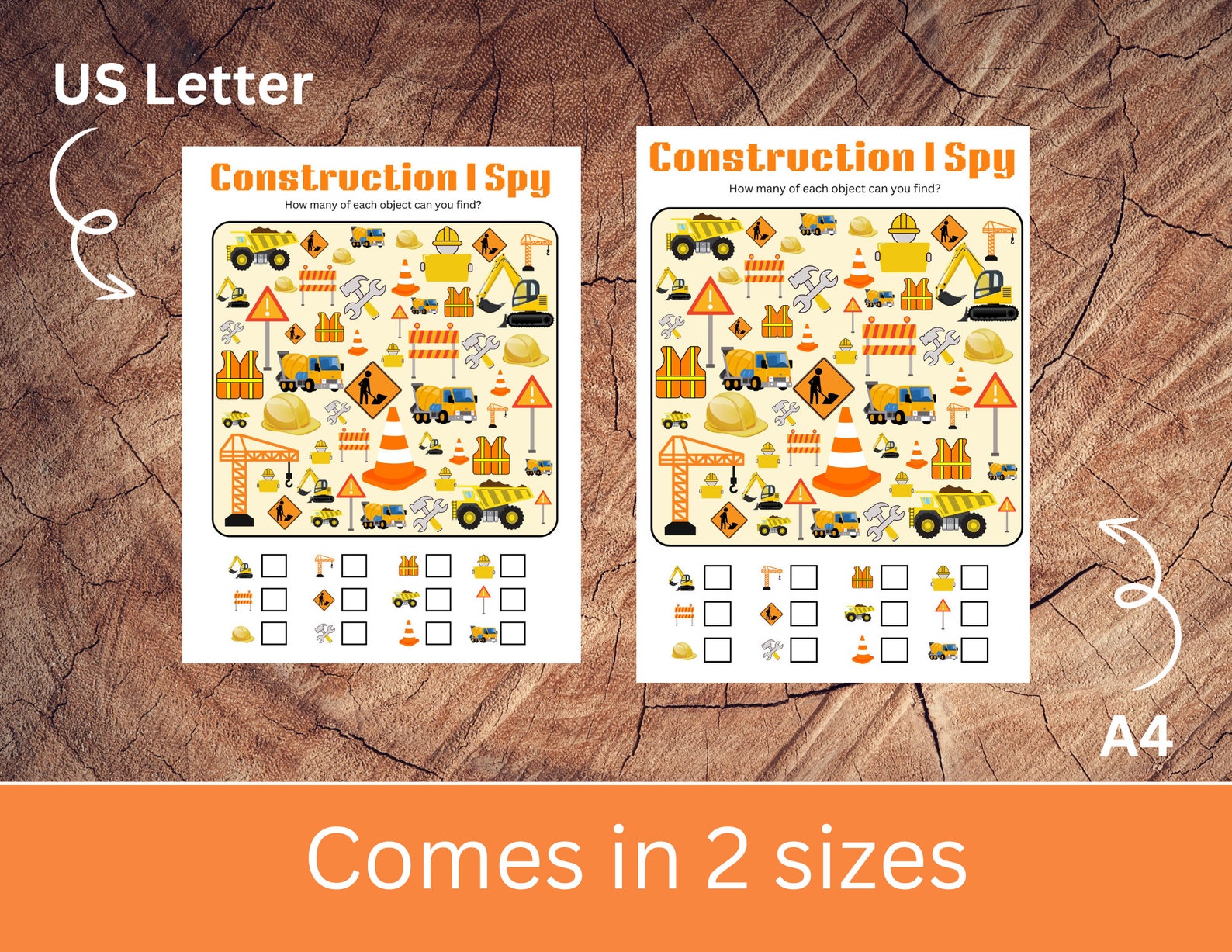 Construction I Spy Search & Find I Spy for Kids Printable Game Digital ...