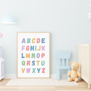 Colorful Alphabet Poster | Educational Alphabet Wall Art | Classroom ...