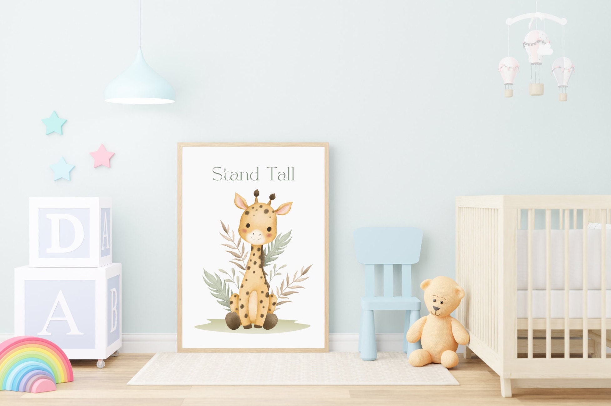 Giraffe Stand Tall Wall Art | Safari Nursery Decor | Words of ...