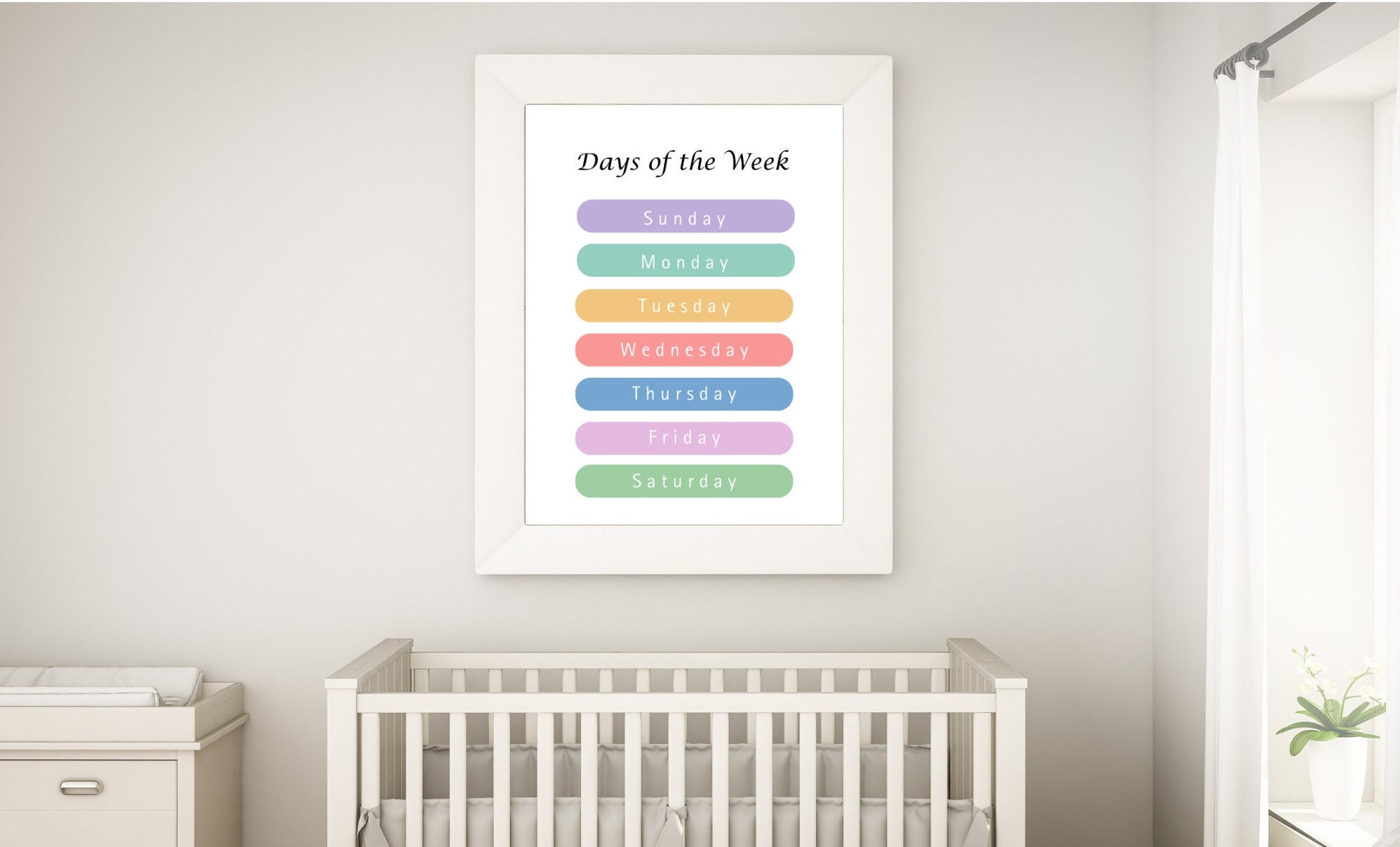 Days of the Week Poster | Educational Wall Art | Classroom Decor | Kids ...