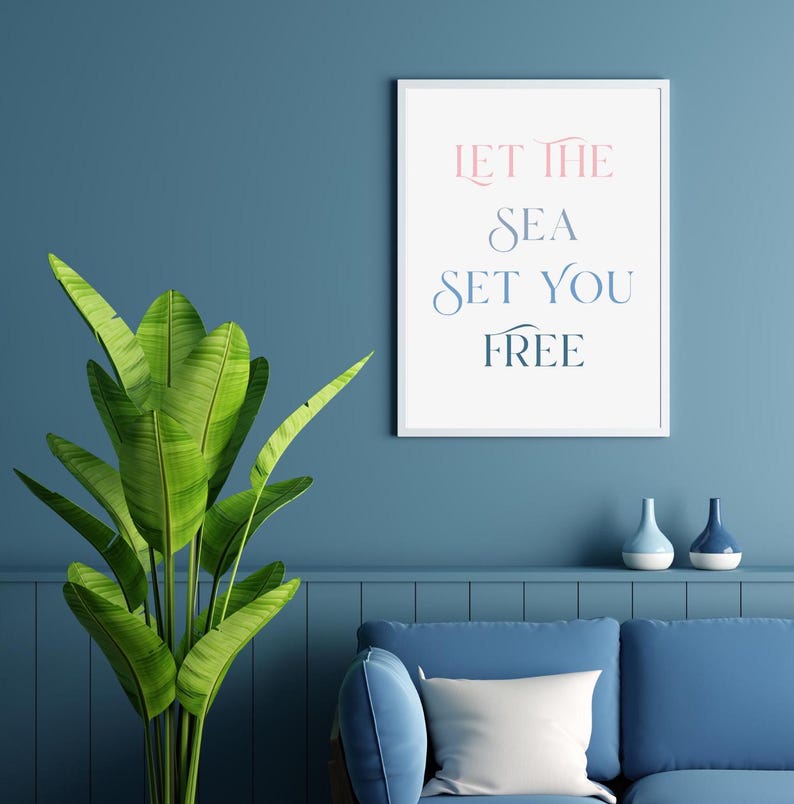 Let the Sea Set You Free Nautical Wall Art Ocean Nursery Prints Light ...