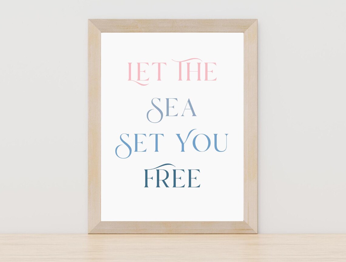 Let the Sea Set You Free Nautical Wall Art Ocean Nursery Prints Light ...