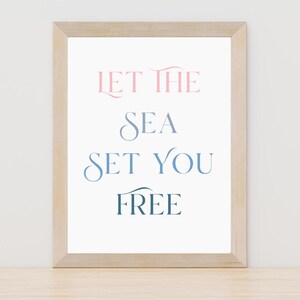Let the Sea Set You Free Nautical Wall Art Ocean Nursery Prints Light ...