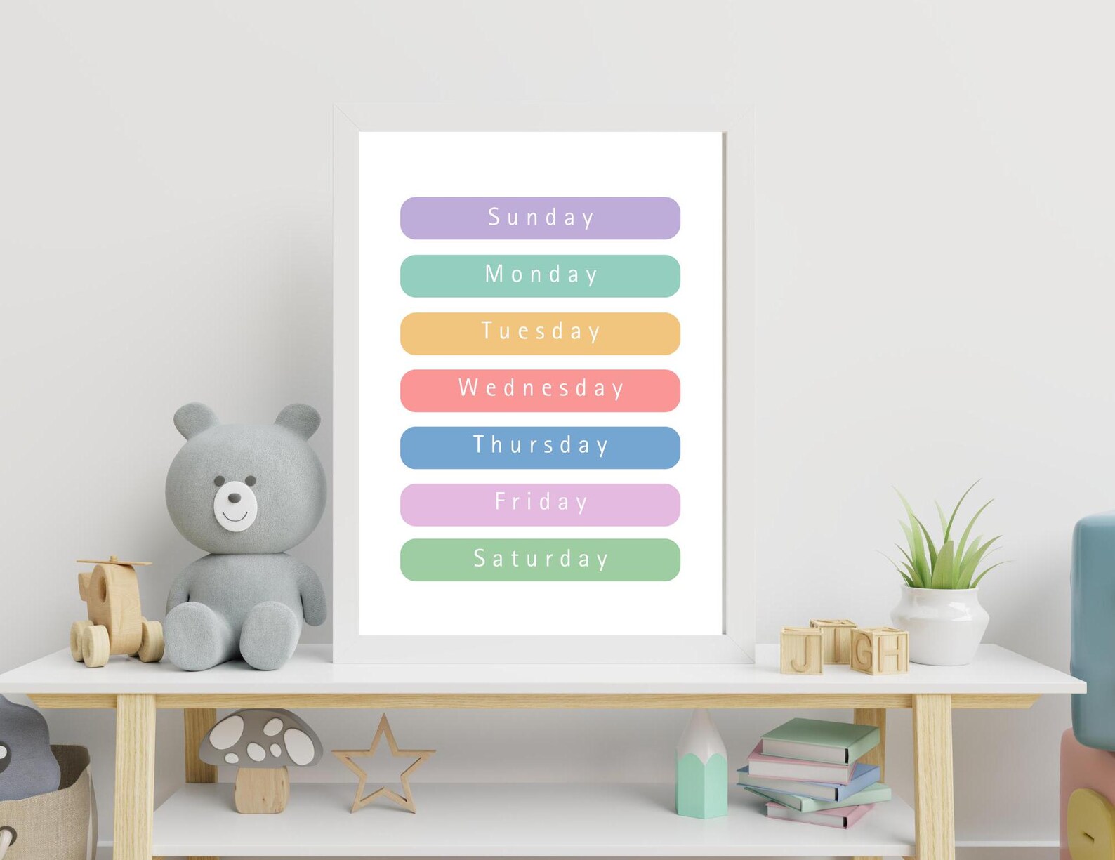 Days of the Week Poster | Educational Wall Art | Classroom Decor | Kids ...
