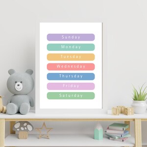 Days of the Week Poster | Educational Wall Art | Classroom Decor | Kids ...
