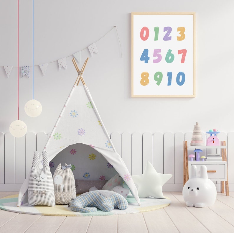 Colorful Numbers Poster | Educational Numbers Wall Art | Classroom ...