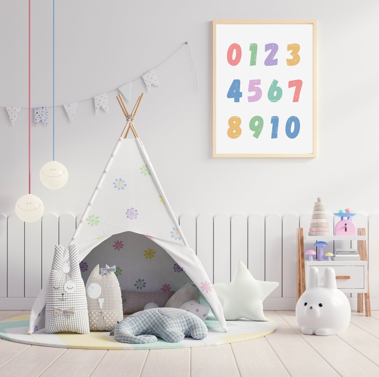 Colorful Numbers Poster | Educational Numbers Wall Art | Classroom ...