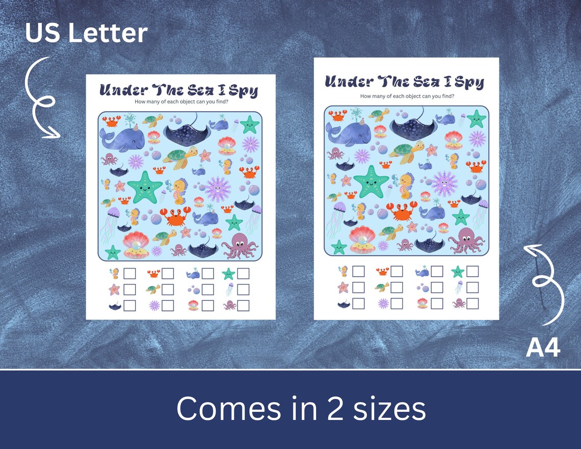 Under the Sea I Spy Search and Find I Spy Printable Game Digital ...