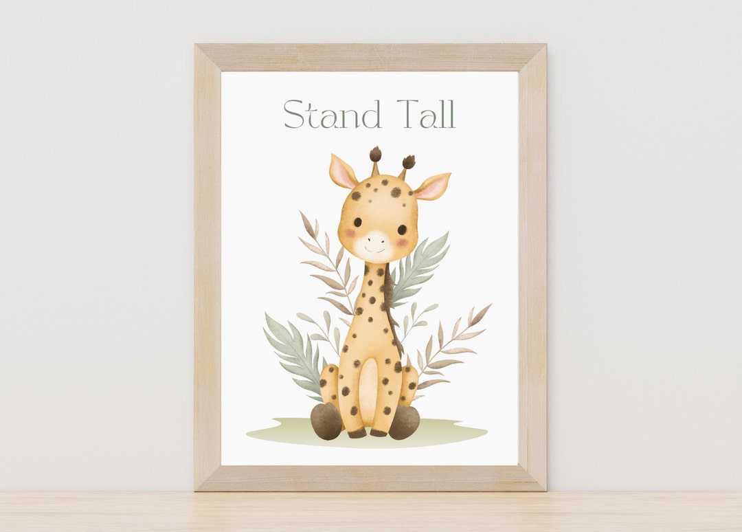 Giraffe Stand Tall Wall Art | Safari Nursery Decor | Words of ...