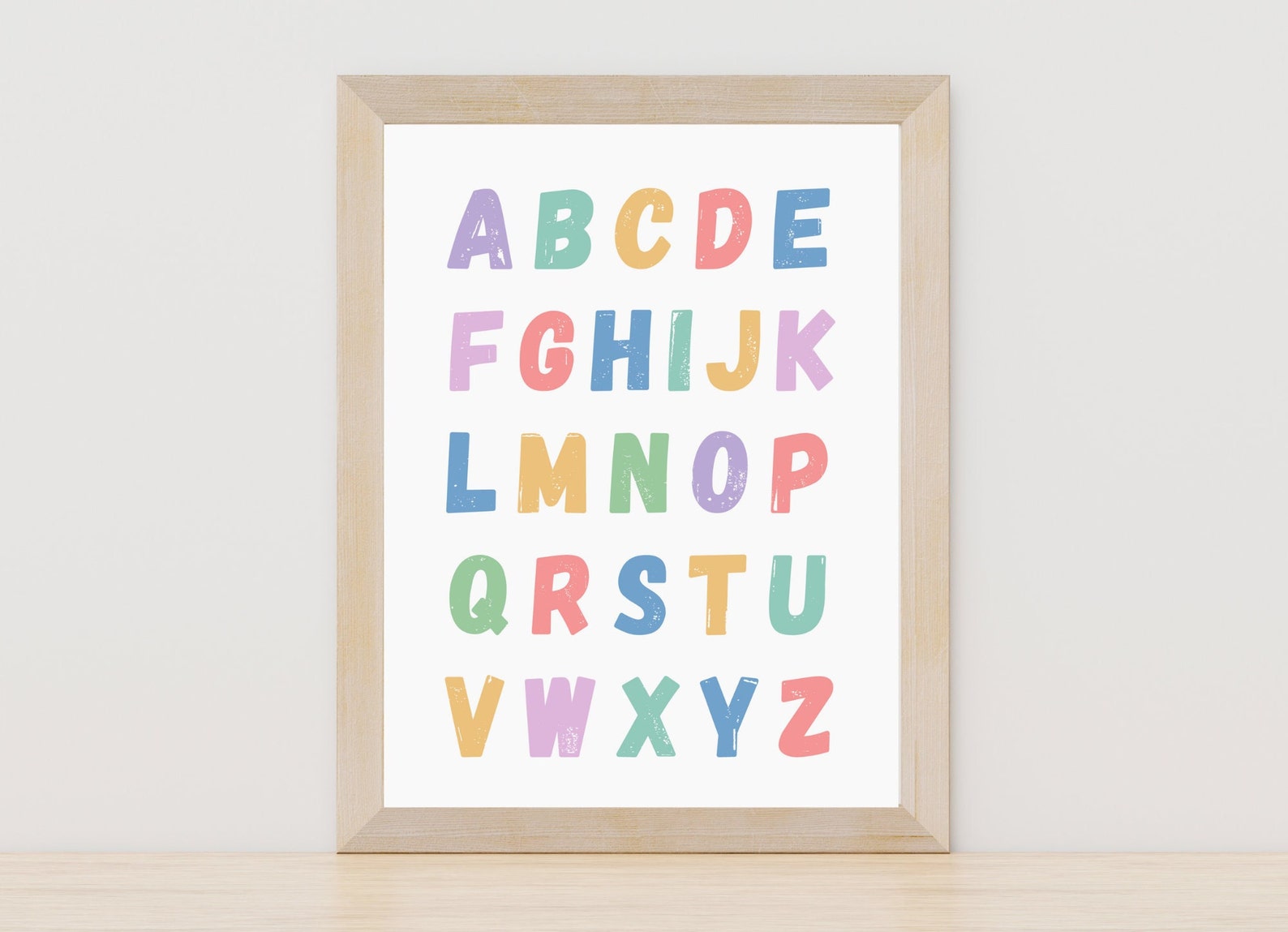 Colorful Alphabet Poster Educational Alphabet Wall Art Classroom Decor ...
