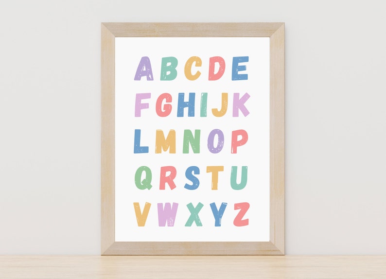 Colorful Alphabet Poster Educational Alphabet Wall Art Classroom Decor ...