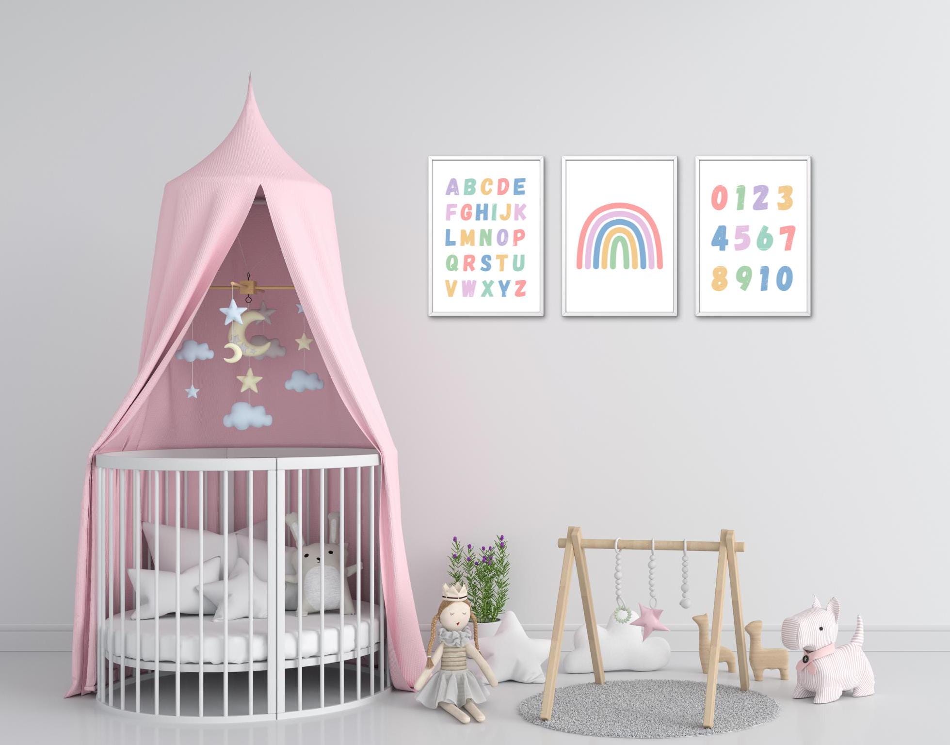 Set of 3 Prints | Colorful Alphabet and Numbers Poster | Educational ...