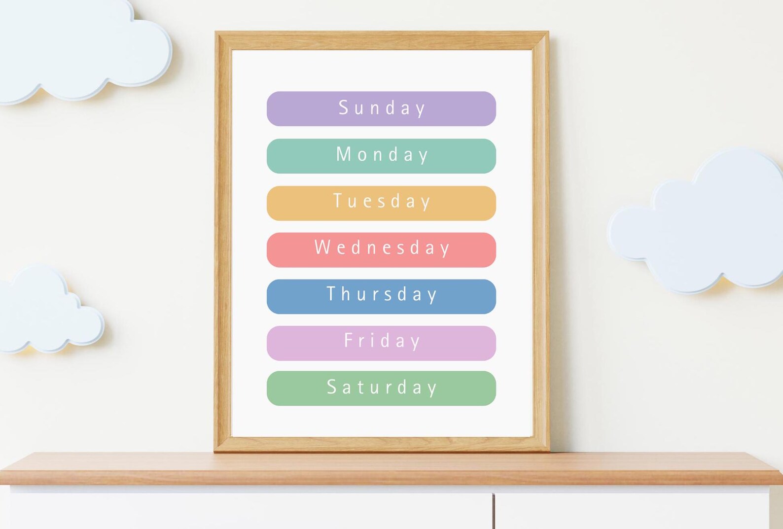 Days of the Week Poster | Educational Wall Art | Classroom Decor | Kids ...