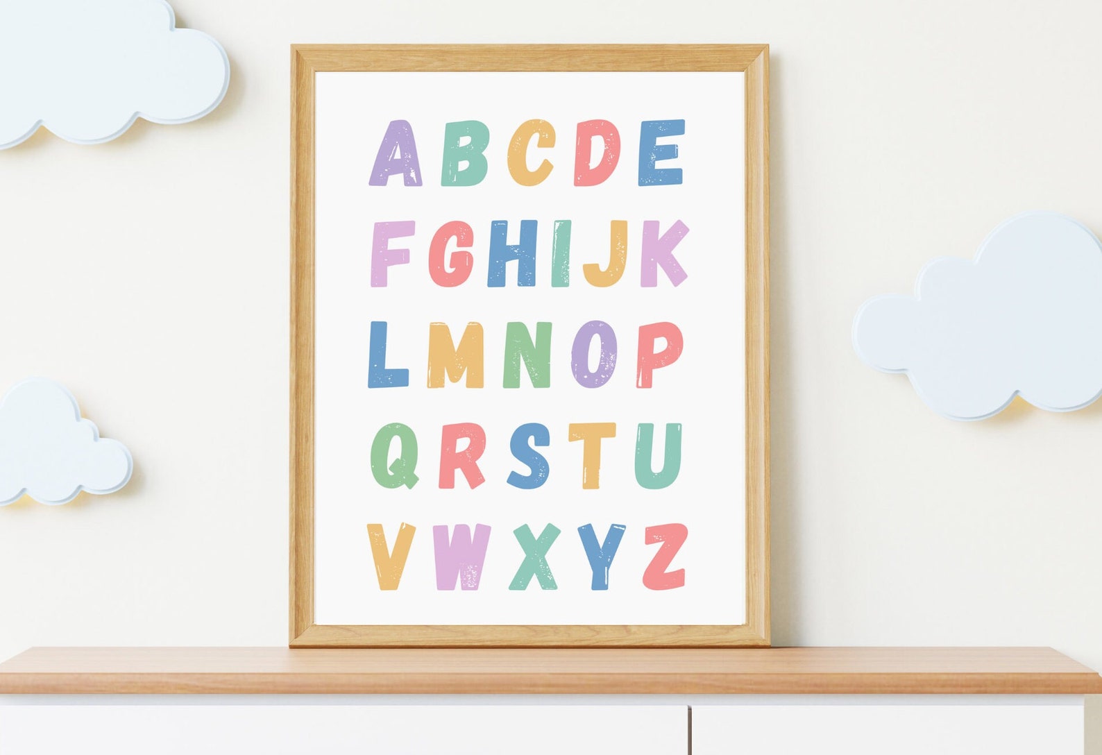Colorful Alphabet Poster Educational Alphabet Wall Art Classroom Decor ...