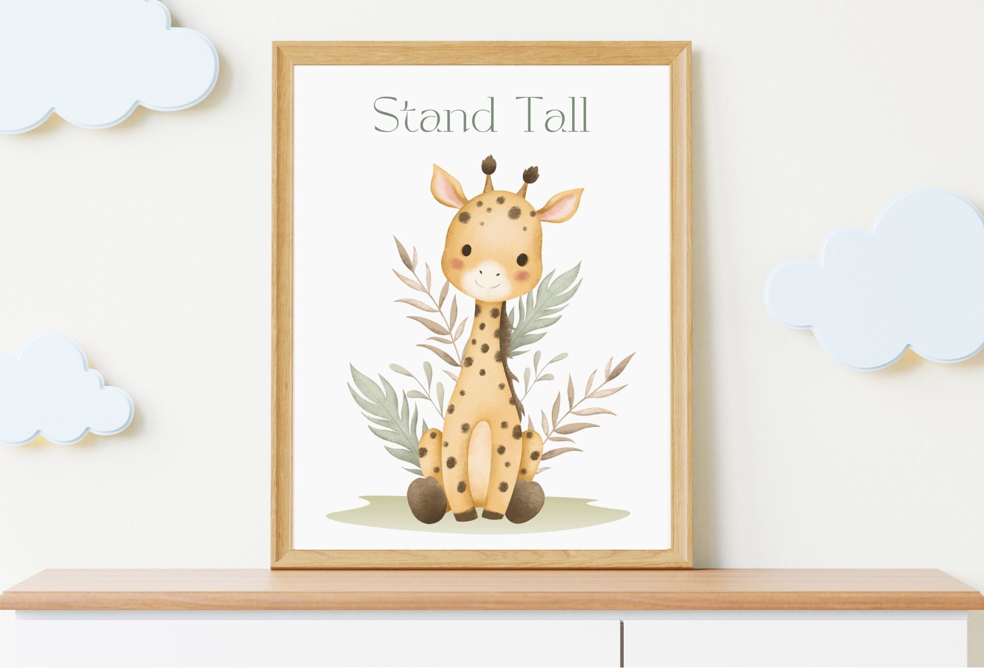 Giraffe Stand Tall Wall Art | Safari Nursery Decor | Words of ...