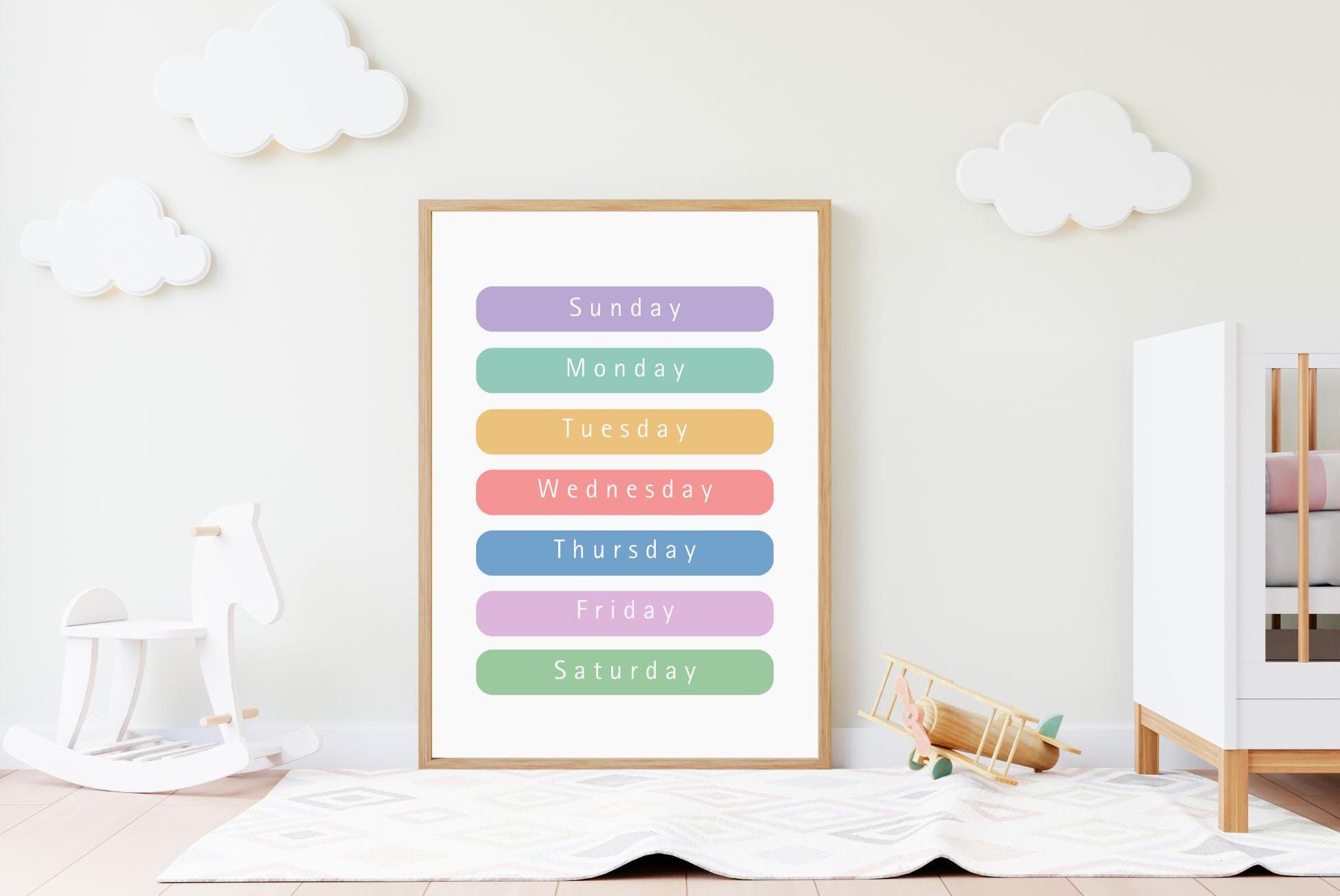 Days of the Week Poster | Educational Wall Art | Classroom Decor | Kids ...