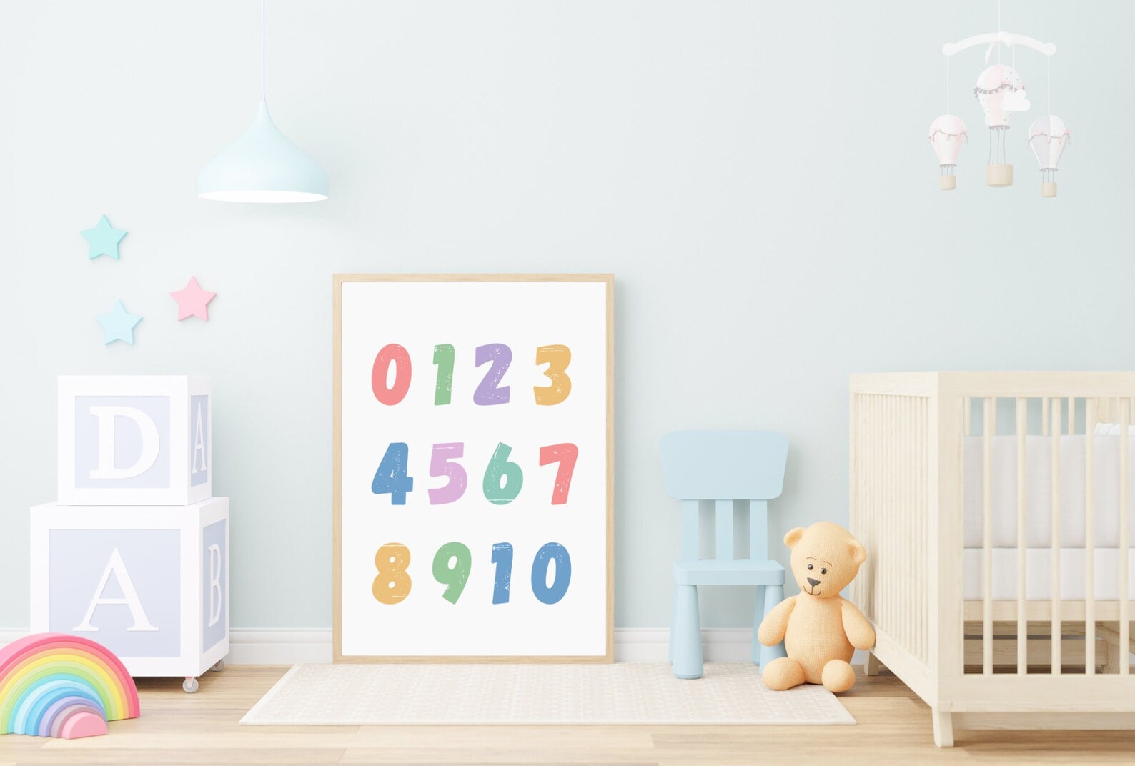 Colorful Numbers Poster | Educational Numbers Wall Art | Classroom ...