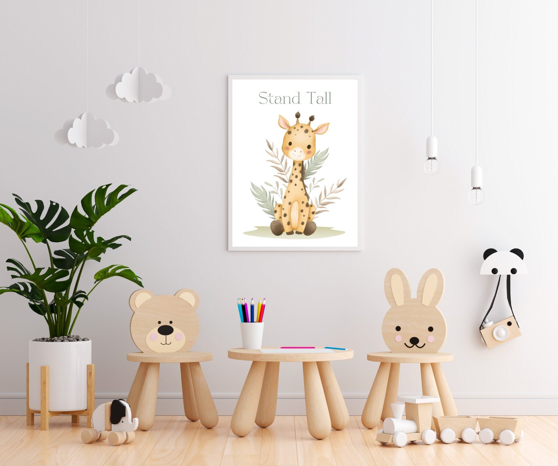 Giraffe Stand Tall Wall Art | Safari Nursery Decor | Words of ...