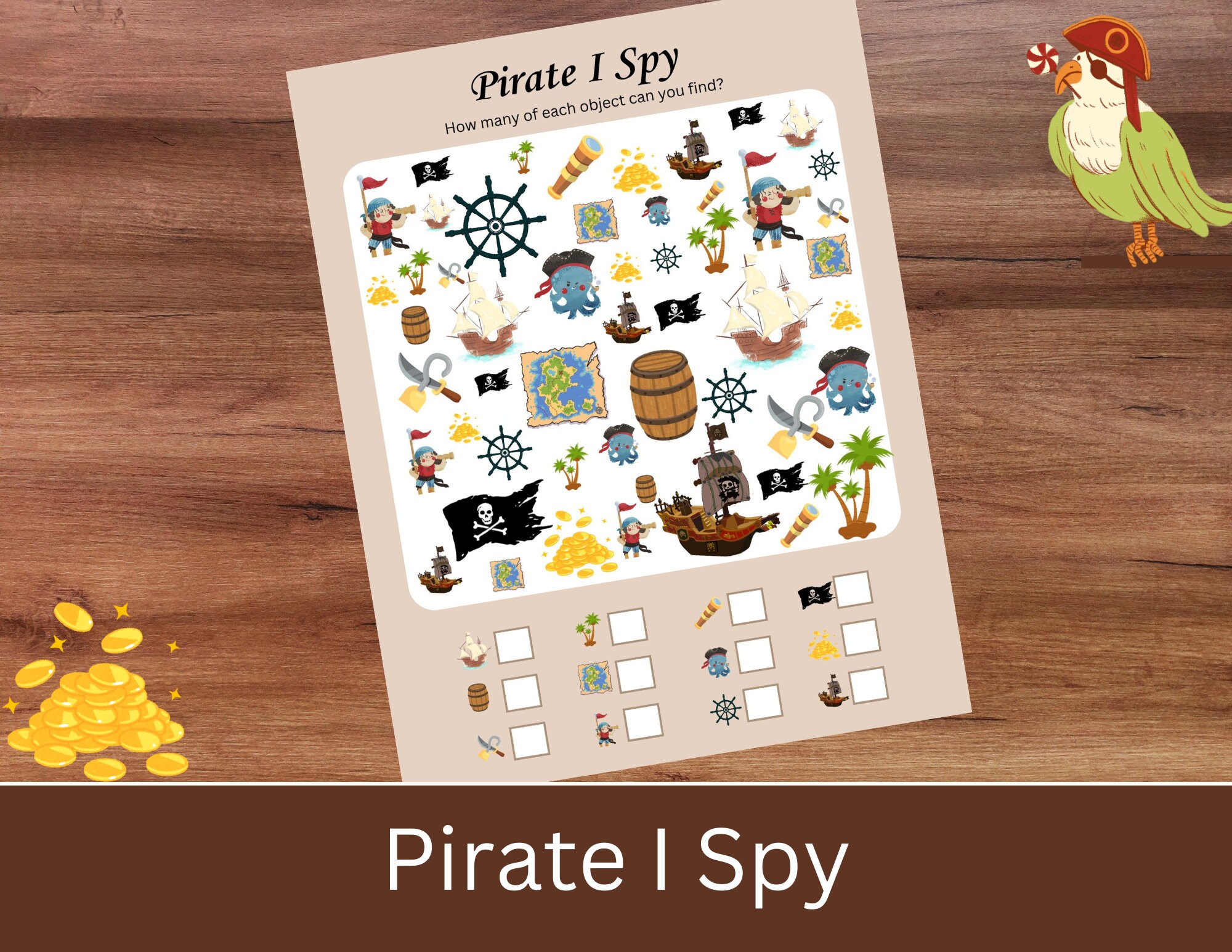 Pirate I Spy Search and Find I Spy for Kids Printable Game Digital ...