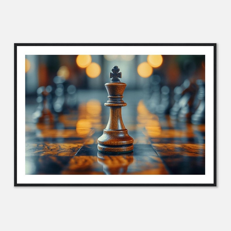 Chess King Digital Art, Wall Art, Framed Poster, AI Generated, AI Art ...