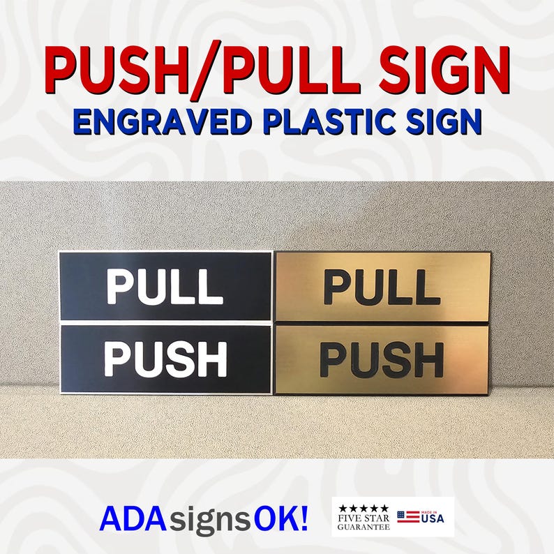 Engraved Plastic Push/pull Door Signs - Set of 2 - Etsy